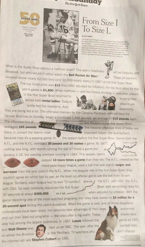 NYTimes Infographic Super Bowl Preview as Authentic Writing Model ...